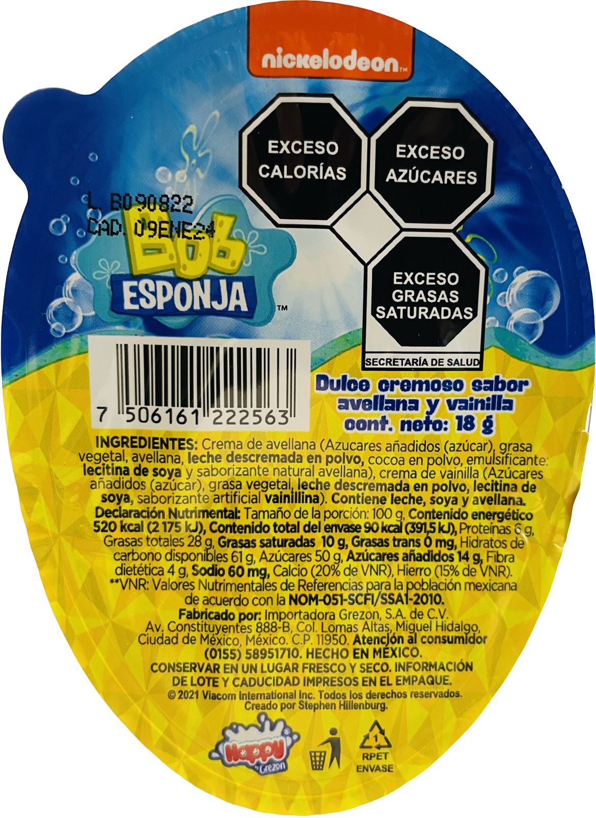 Mercado San Juan - Grezon huevo termo bob esponja 4/8/18g pieza